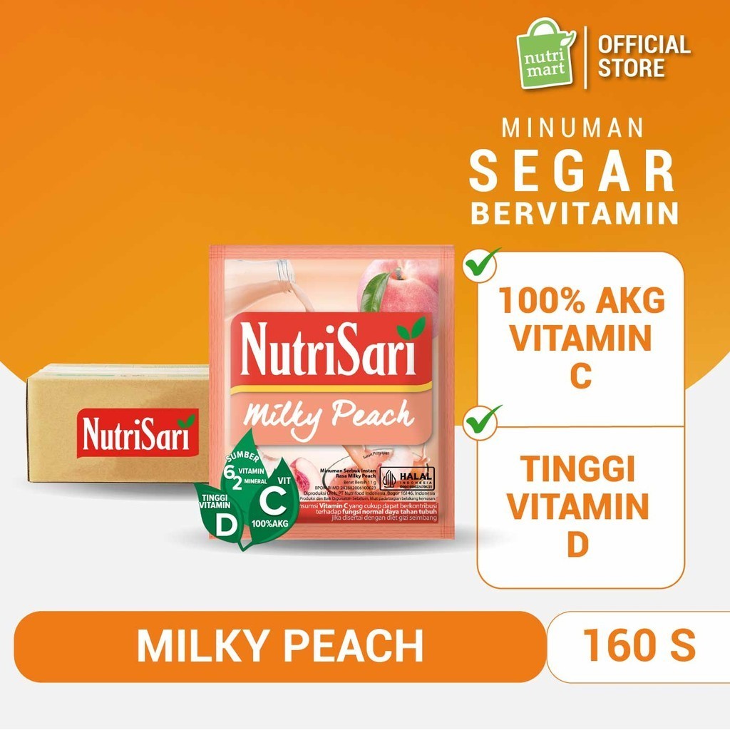 Jual 1 Karton - NutriSari Milky Peach 160 Sachet | Shopee Indonesia