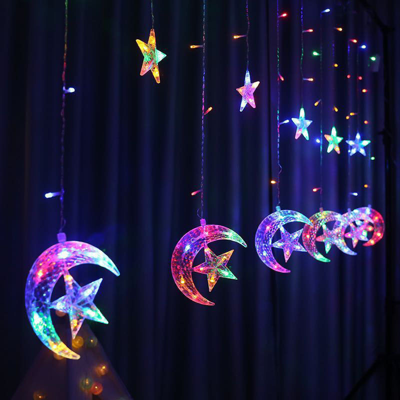 Jual Lampu Led Bintang Bulan Tirai String Lampu Dekorasi Tirai Lampu ...