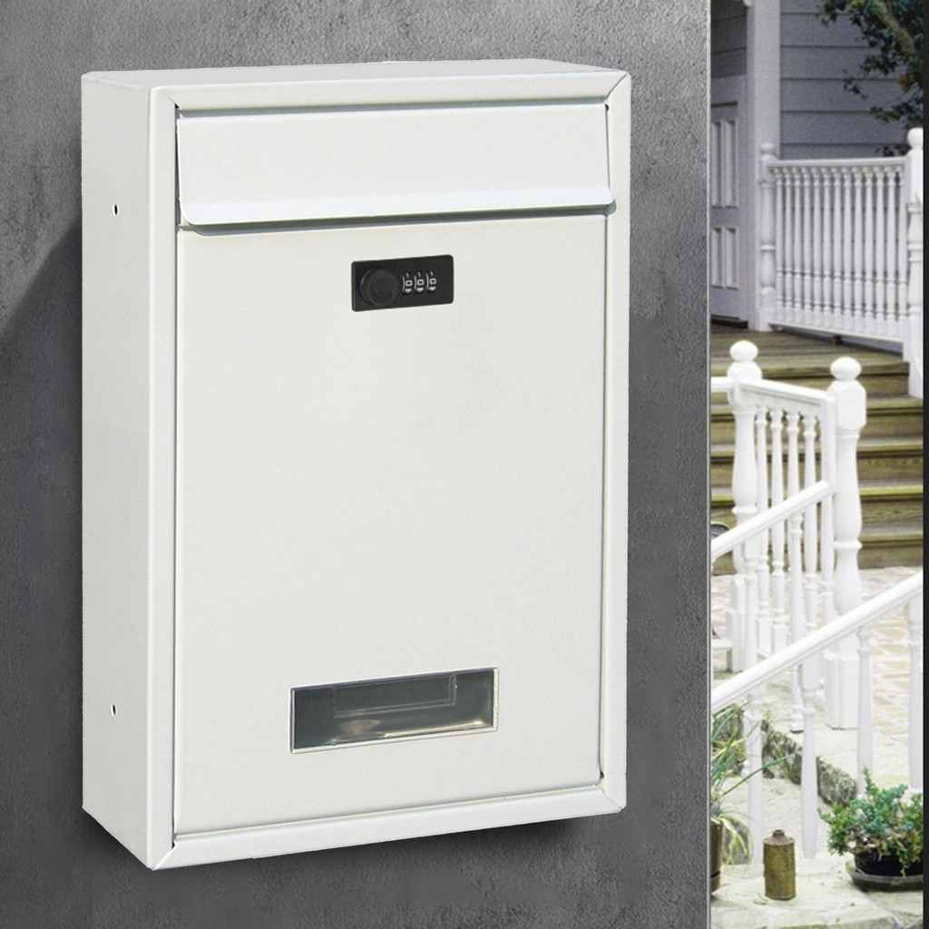 Jual Metal Wall Mounted Mailbox Postbox Coded Lock Box Hanging with ...