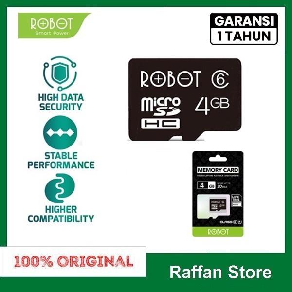 Jual Kartu Memori HP ROBOT Micro SD 4GB Class 6 Memory Card Original ...