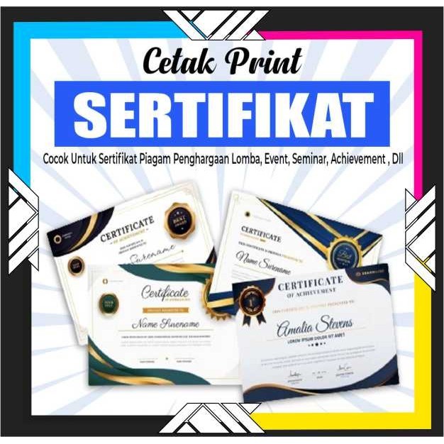 Jual Cetak Sertifikat Piagam Custom Murah Free Design | Shopee Indonesia