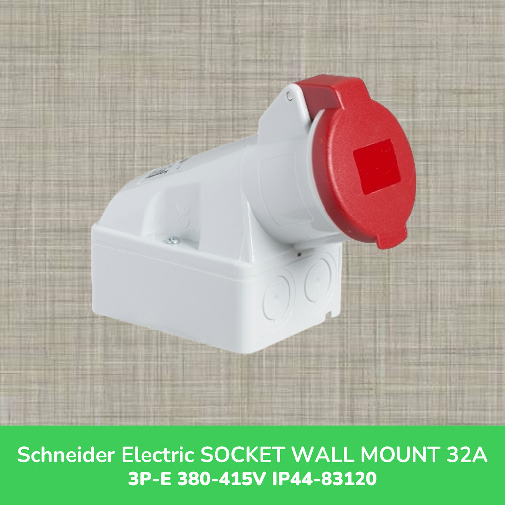 Jual Schneider Electric SOCKET WALL MOUNT 32A 3P-E 380-415V IP44-83120 ...