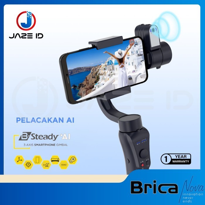 Jual Brica B Steady AI Face Tracking 3 Axis Holder Smartphone HP Action ...