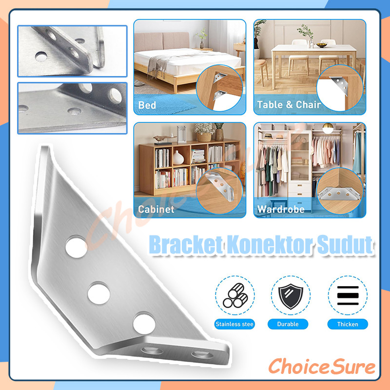 Jual Furniture Corner Connector / Braket Sudut Siku Segitiga / Bracket ...