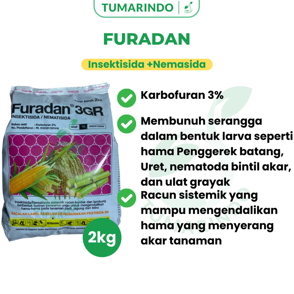 Jual Furadan 3GR 2kg Insektisidaa Nematisida Pengendali Hama Tanaman ...