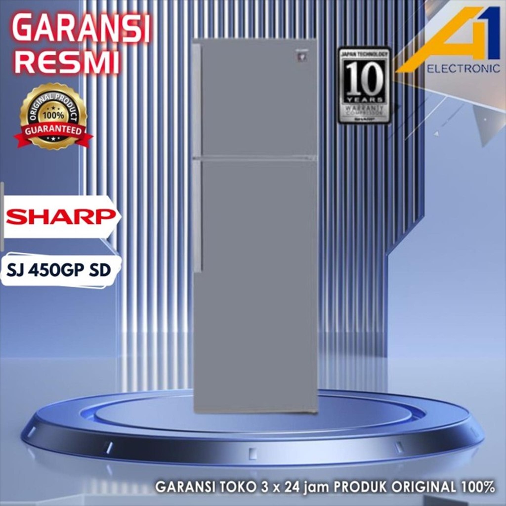 Jual SHARP Kulkas SJ IG470M SL J-Tech Inverter 2 Pintu 397 L | Shopee ...