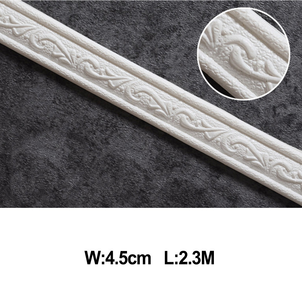 Jual 3D Wall Trim Line Wallpaper Baseboard Waist Line Self-adhesive ...