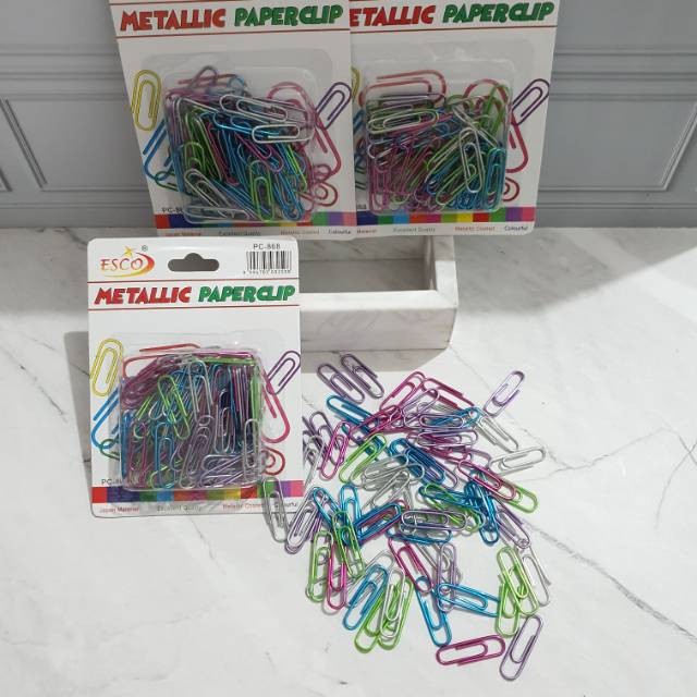 Jual paper clip metalik/clip metalik/jepitan kertas/klip kertas/klip ...