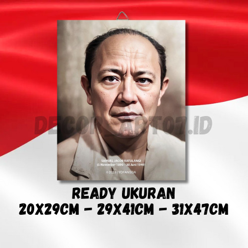 Jual Samuel Jacob Ratulangi - FOTO PAHLAWAN NASIONAL VERSI AI BINGKAI KAYU MDF SIAP PAJANG ...