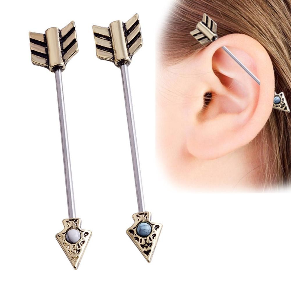 Jual Women Arrow Industrial Scaffold Wrap Bar Ear Cartilage Helix ...