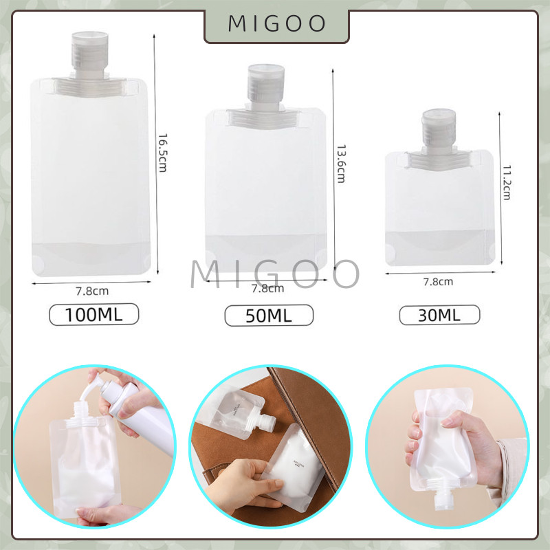Jual Travel Pouch Botol Refill Transparan 30ml/50ml/100ml / Botol ...