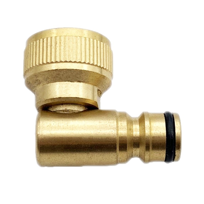 Jual Brass Angled Tap Connector 3/4" 90° Elbow Female Rotating Hose ...