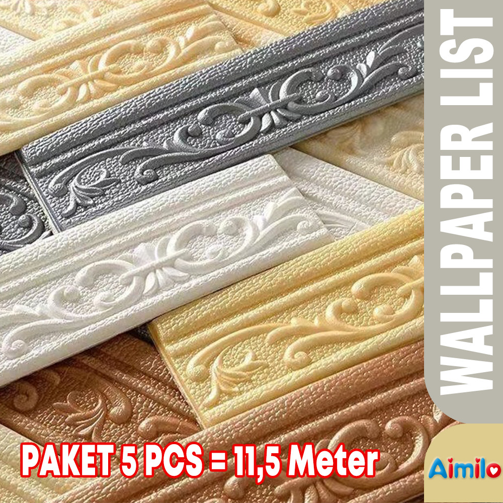 Jual Paket 5 Pcs Wall Border List 2.3 M - Wallborder Foam 3D List ...