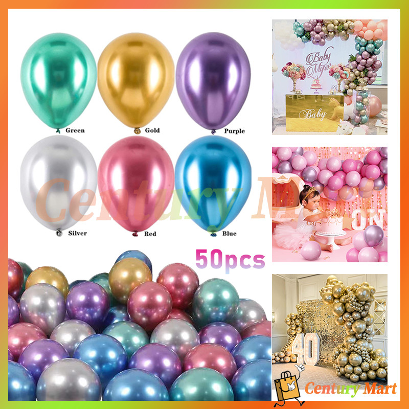 Jual ISI 50 Pcs Balon Latex metalik/Balon Per Pack/Balon Macaron ...
