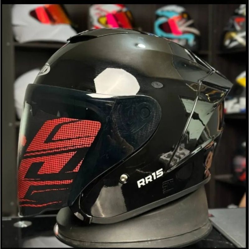 Jual Helm Half Face Mla Kyroz Identik NJS kairoz BLACK GLOSY Viral ...