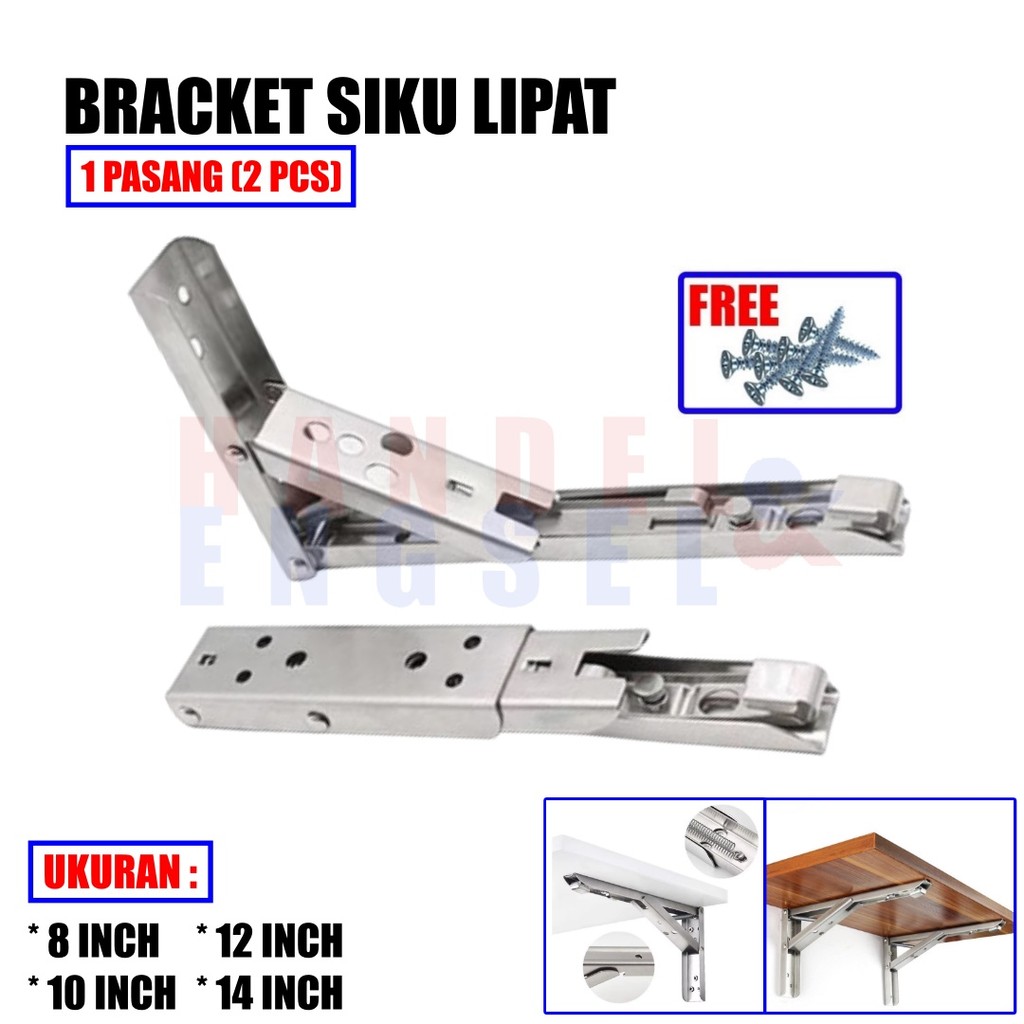 Jual Siku Rak Meja Lipat Dinding Bracket Engsel Folding Stainless Steel ...