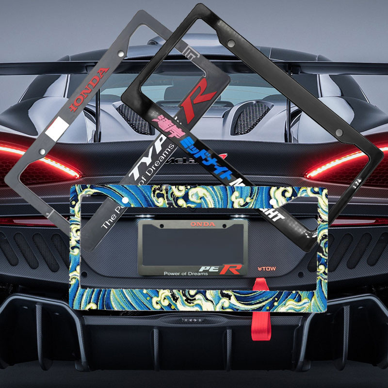 Jual 2pc US plate frame car license plate JDM style HKS H license plate ...