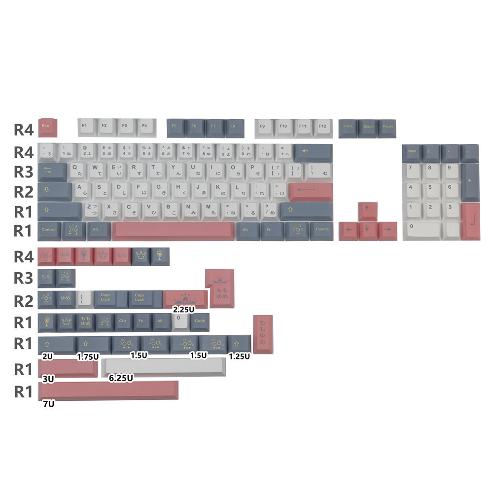Jual Momo Yume Keycap 140 Keys GMK Clone PBT Keycaps Cherry Profile DYE ...