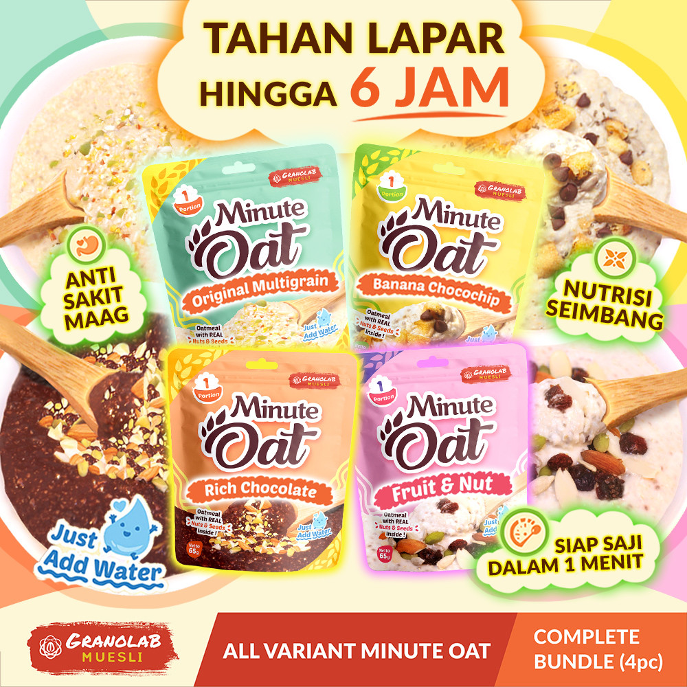 Jual Oatmeal MINUTE OAT Sereal Sarapan Asam Lambung isi 4pc | Shopee ...