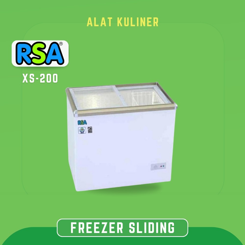 Jual RSA XS 200 XS-200 FREEZER SLIDING KACA FLAT KAPASITAS 171 LITER ...