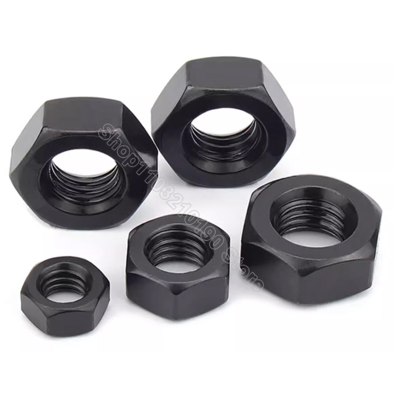 Jual Fine Thread Hex Hexagon Nut M8 M10 M12 M14 M16 M18 M20 Black Grade ...