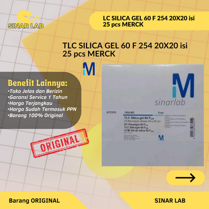 Jual LC SILICA GEL 60 F 254 20X20 isi 25 pcs MERCK | Shopee Indonesia