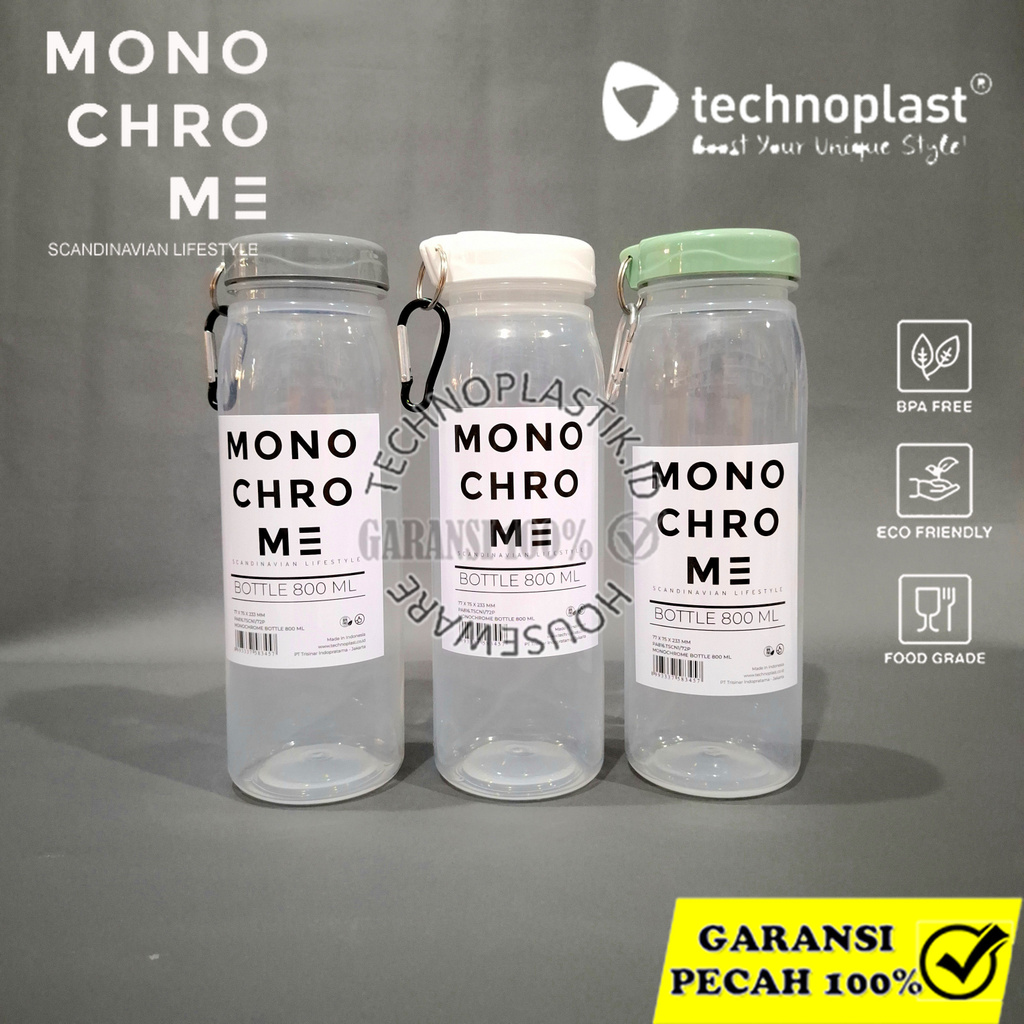 Jual TECHNOPLAST Botol Minum Plastik Monochrome Sport Bottle 800 Ml PP05 | Shopee Indonesia