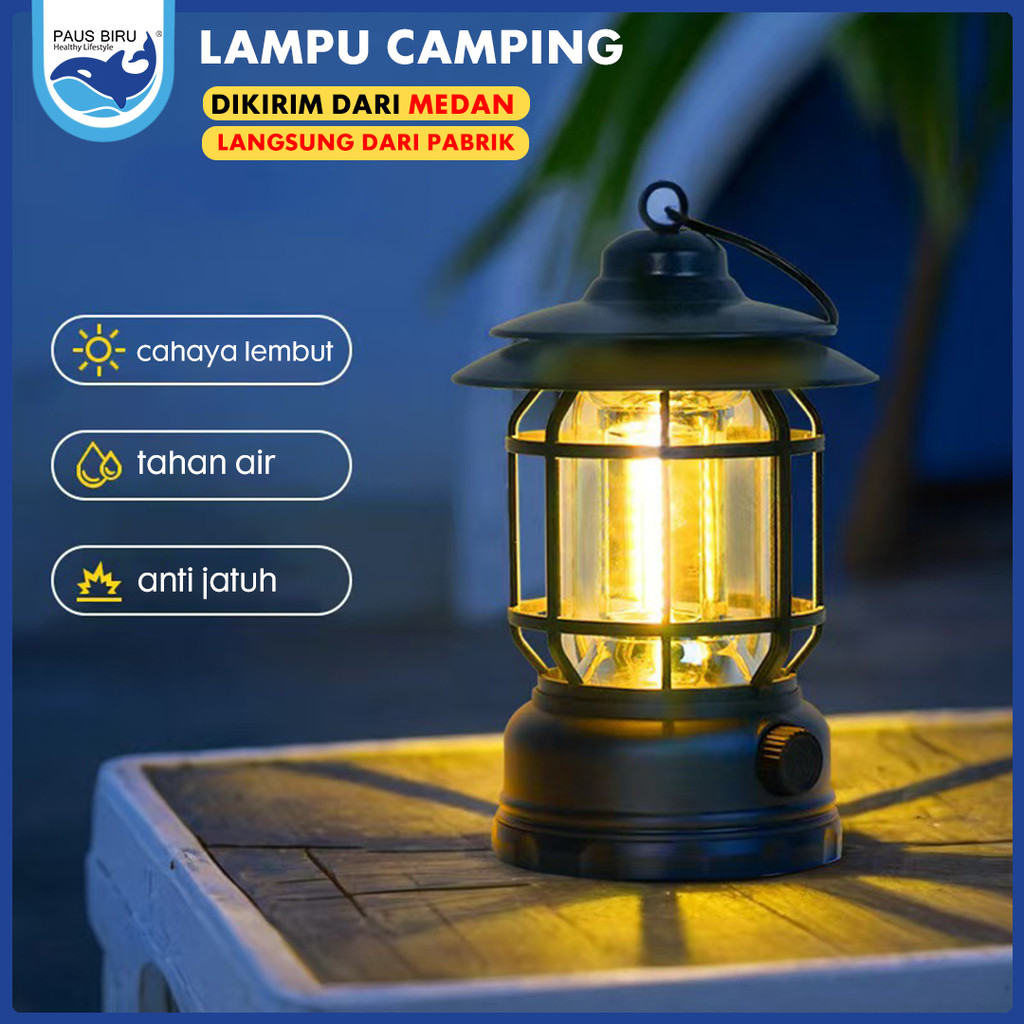 Jual Paus Biru - Lampu Camping Lentera LED Baterai Light Tenda Camping ...