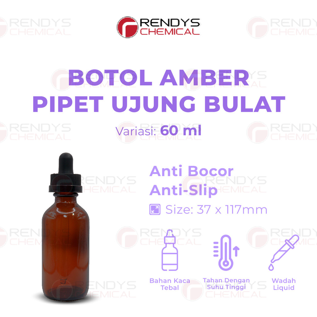 Jual Botol Pipet Kaca 60 ML COKLAT / Glass Bottle Pipette Amber 60ML ...