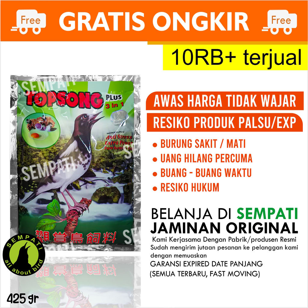 Jual SEMPATI PAKAN BURUNG TOPSONG COKLAT KUNING TOP SONG PLUS VOER PUR ...