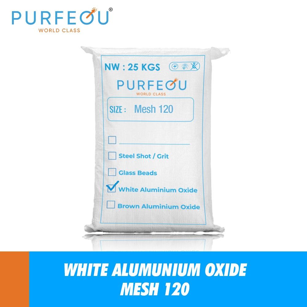 Jual PURFEQU - White Alminium Oxide Mesh 120 Pasir Sandblasting (25KG ...