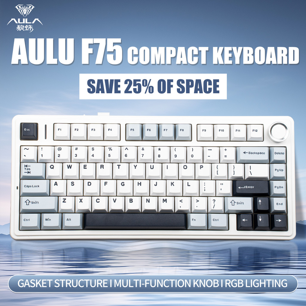 Jual AULA F75 Gasket Gaming Mechanical Keyboard RGB Customized 75% ...