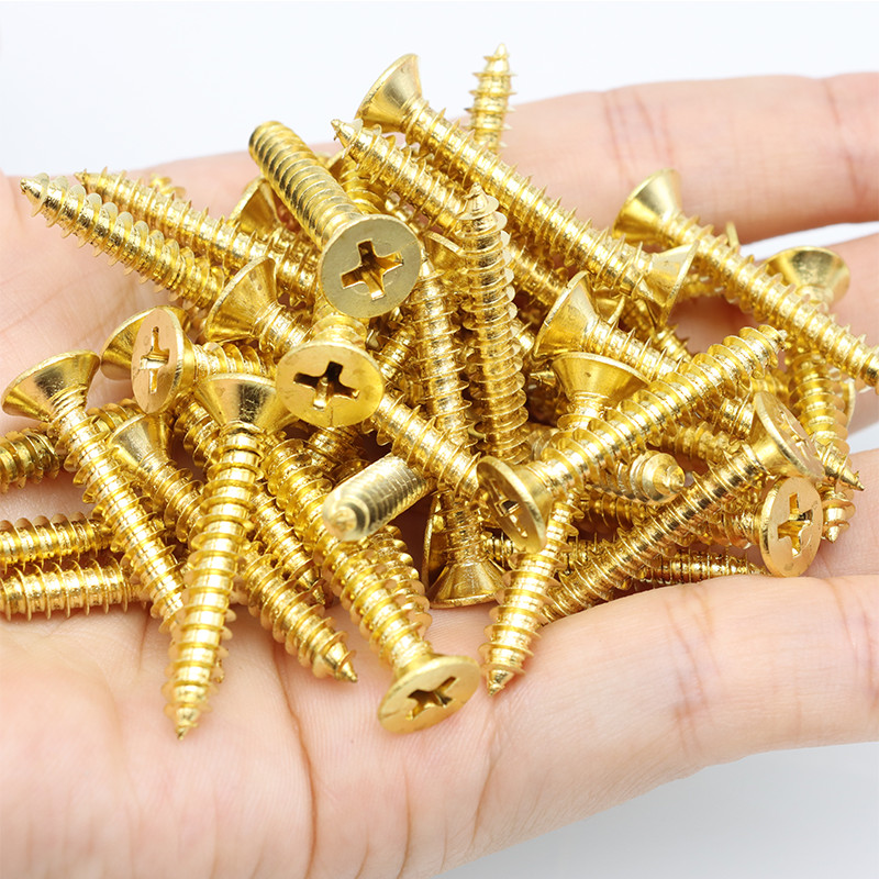 Jual High Quality Brass Cross Flat Head Self Tapping Wood Screws M2 M3 ...