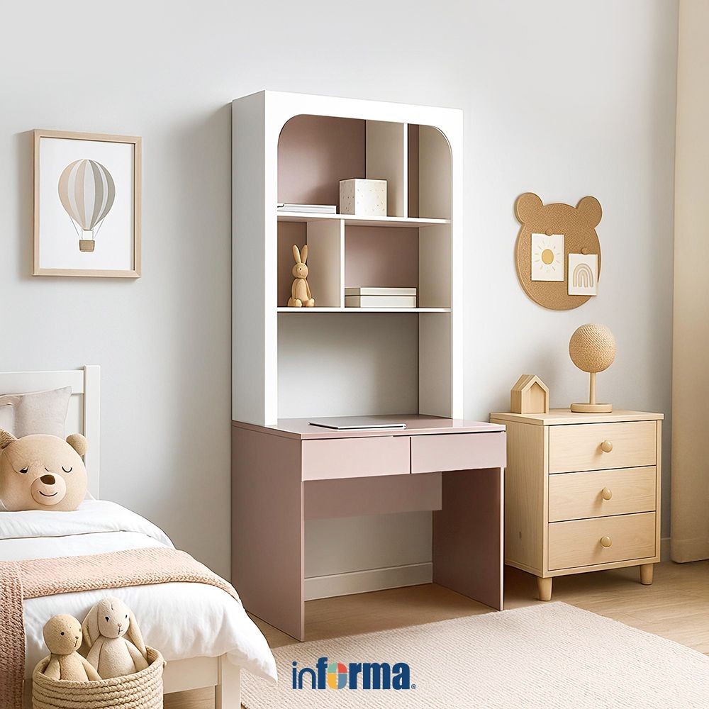 Jual Informa Iora Meja Belajar Anak - Putih/Cokelat Kids Study Table ...