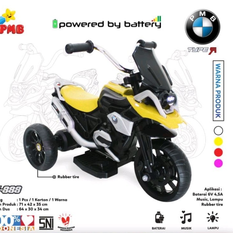 Jual Sepeda Motor Anak PMB MOTOR TYPE 888-A (GOWES) 888 (AKI Baterai ...