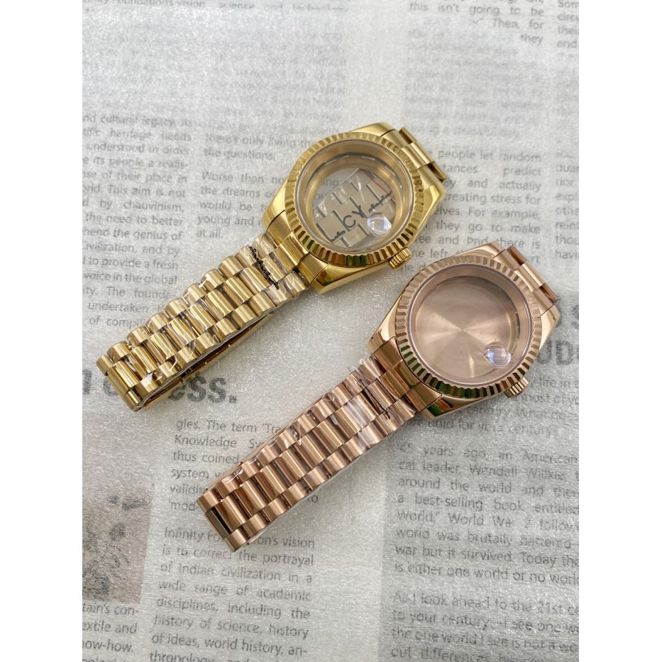 Jual Seiko Mod datejust Case Gold Rose gold 39mm Sapphire Crystal NH35 ...