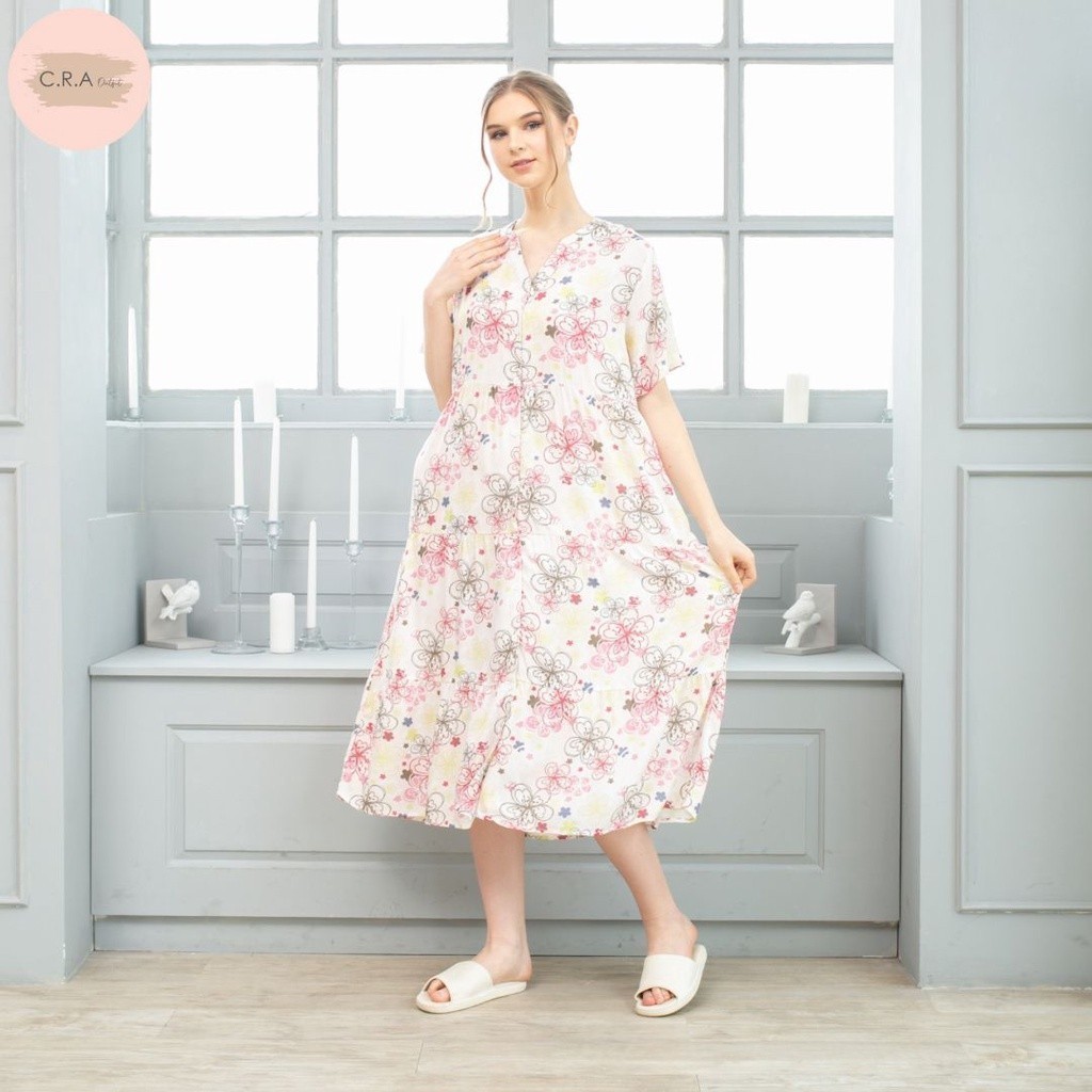 Jual CRA OUTFIT - Maxi Dress Jumbo Rayon Premium Kekinian Busui ...