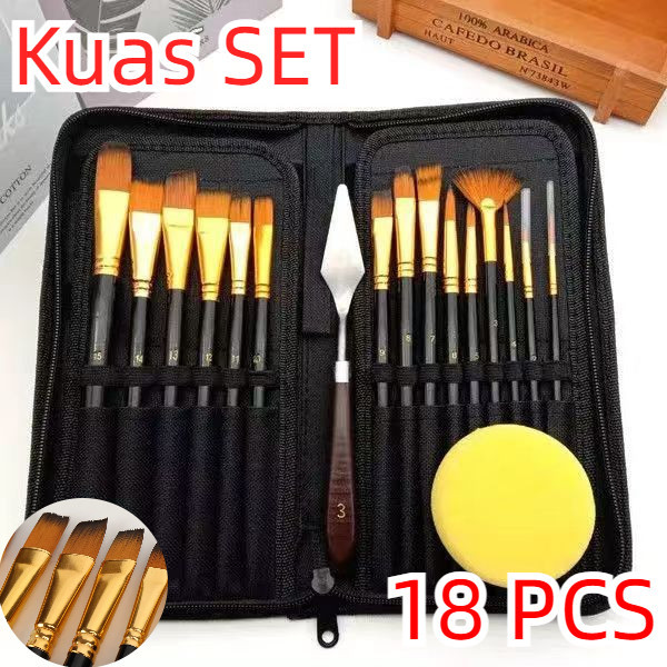 Jual Nilon Art Brush Set Kuas Lukis BRS-12 SET Kuas Alat Lukis Set ...