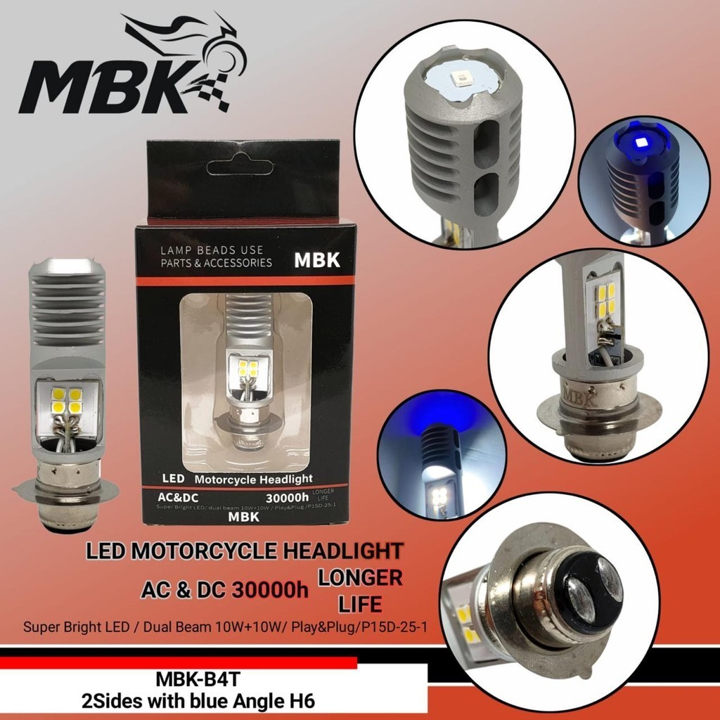 Jual Lampu Depan 8 LED MBK B4T 2 Sisi Plus Blue Eye H6 AC/DC | Shopee Indonesia