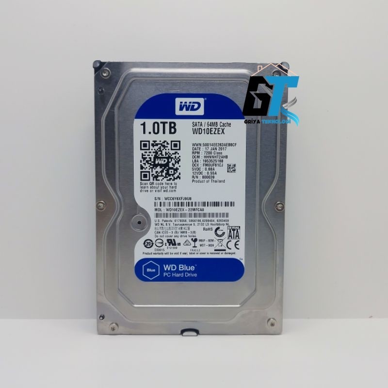 Jual HARDISK 1TB BLUE 7200 RPM SATA 3,5" BARU -HDD INTERNAL 1TB FOR PC CPU COMPUTER 100% ...