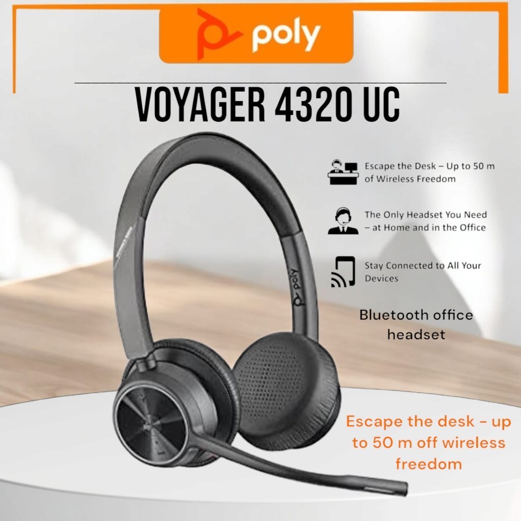Jual POLY Voyager 4320 UC Bluetooth Office Headset , Meet the Voyager ...