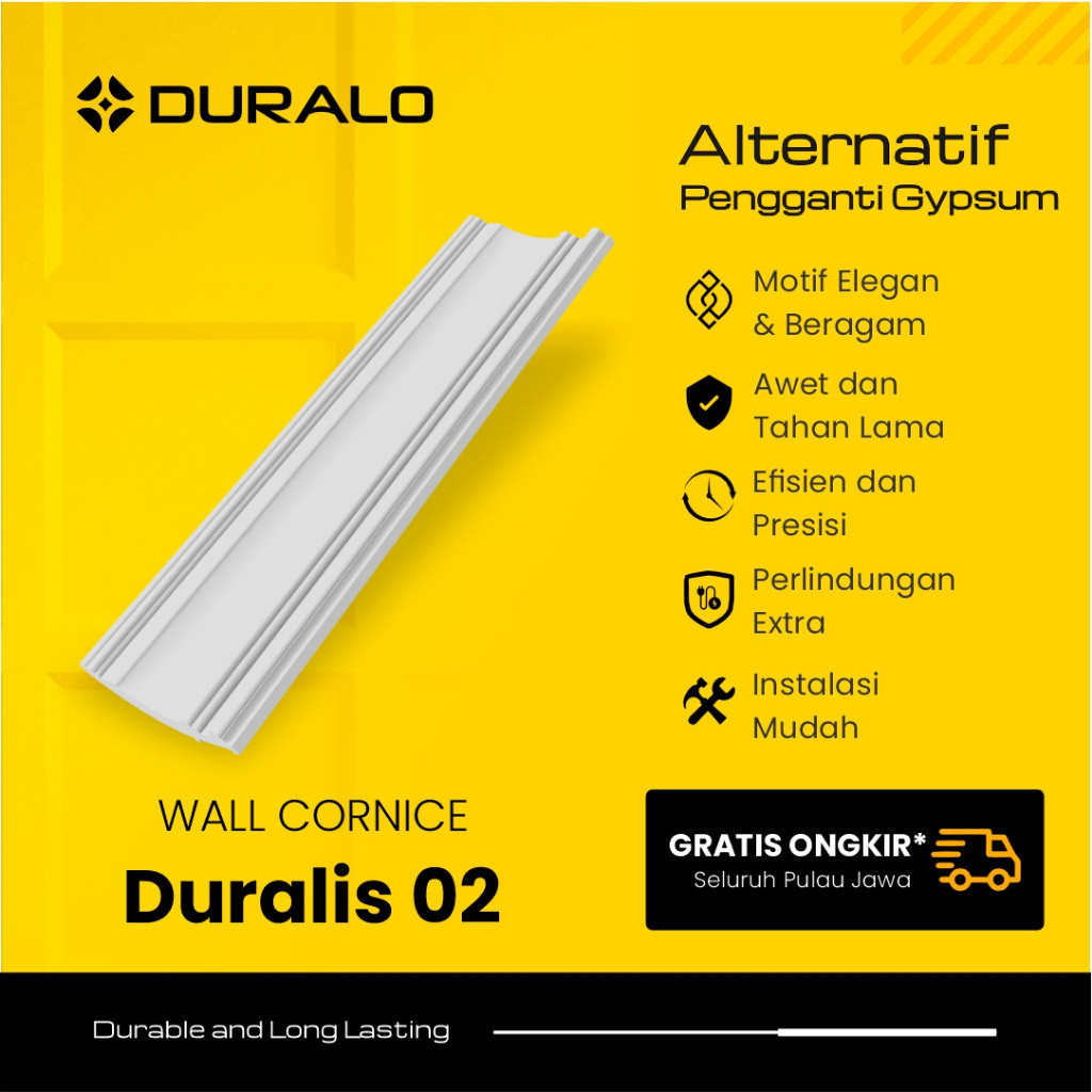 Jual (HARGA SUDAH INCLUDE 1 PACK) Duralis 02 Wall Cornice 3D Dekorasi ...