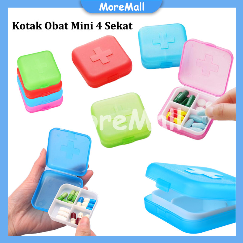 Jual Travel Pill Box Case Serbaguna/Kotak Obat Mini 4 Sekat | Shopee ...