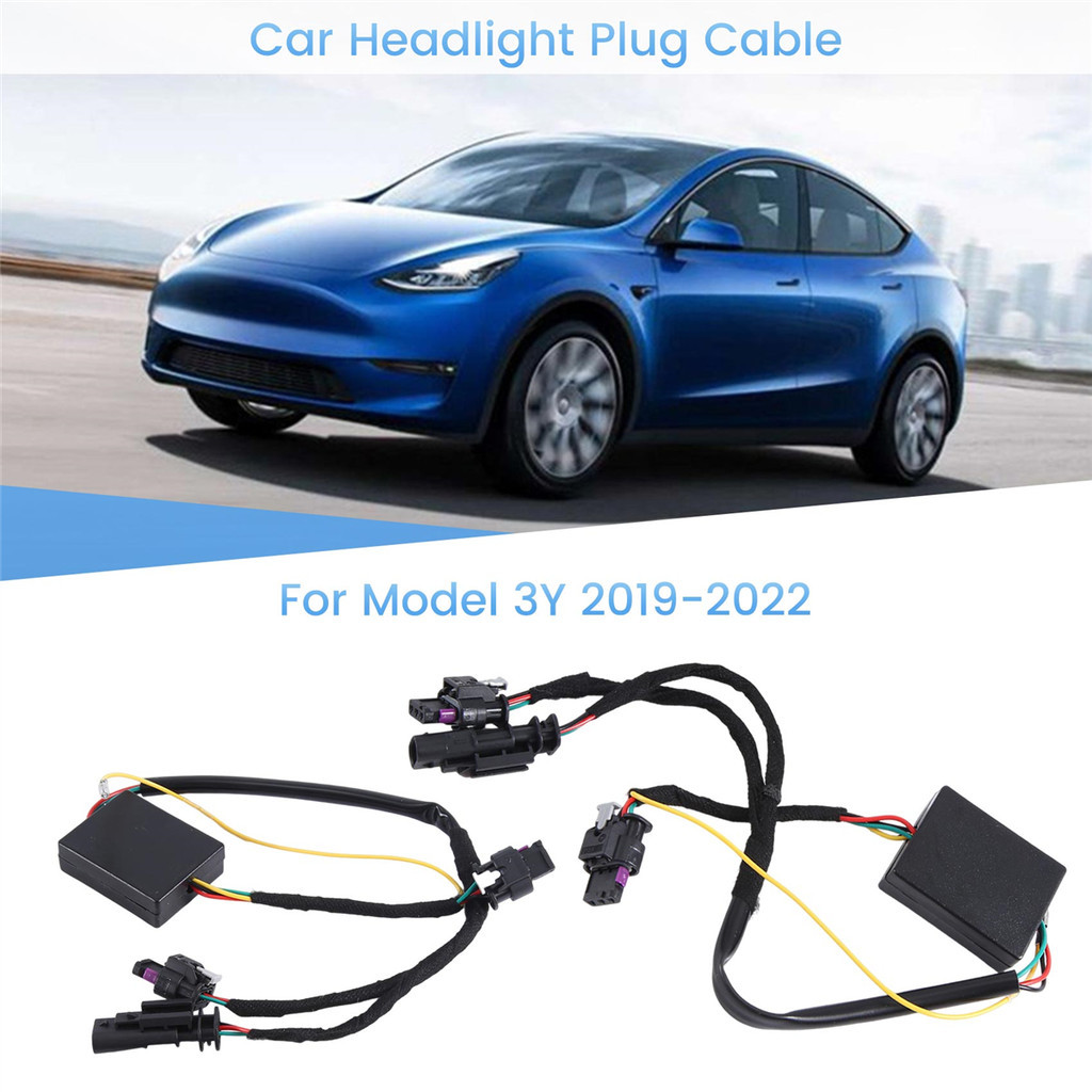 Jual For Tesla Model 3/Y 2019-2022 Plug Car Headlight Plug Cable ...