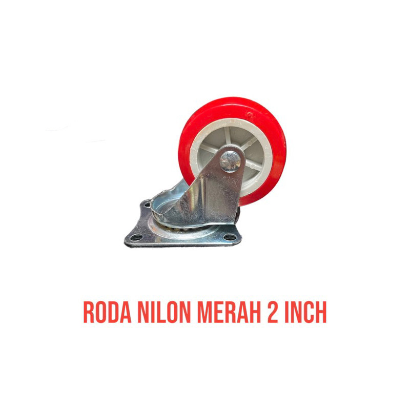 Jual Roda Etalase Caster 2in 2inch 2 in Merah Hidup Mati Rem Lemari ...
