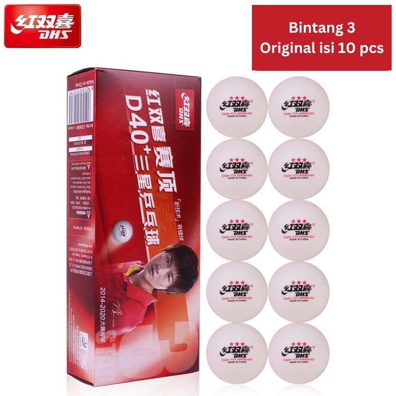 Jual Bola Pingpong Tenis Meja Dhs D40+ Isi 10 Bintang 3 Original | Shopee Indonesia