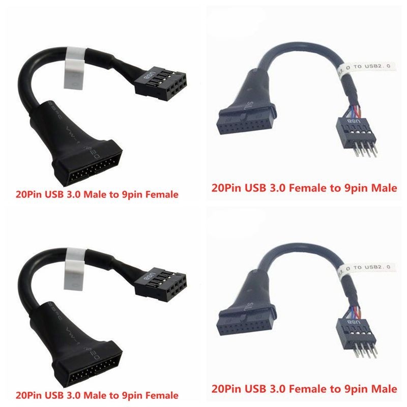 Jual 19/20 Pin USB 3.0 Female To 9 Pin USB 2.0 Male Motherboard Header ...