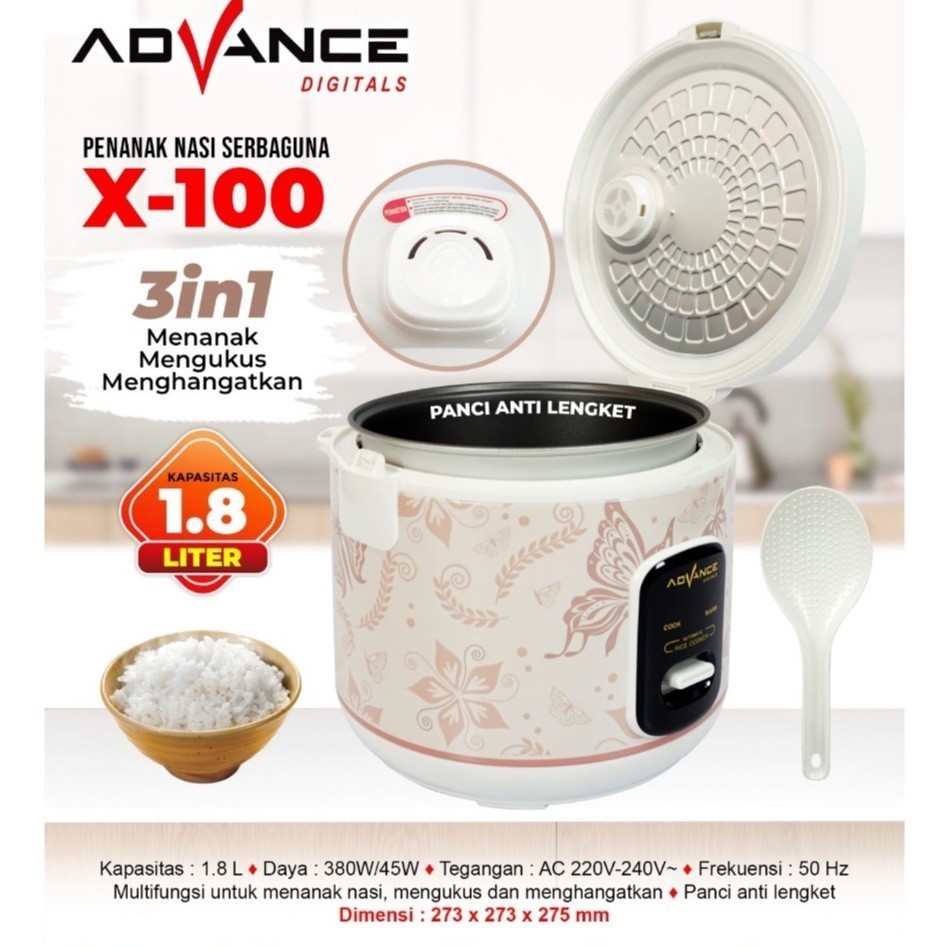 Jual Rice Cooker/MegicCom advance 3in1 X100/Penanak nasi serbaguna 3in1 advance X100 | Shopee ...