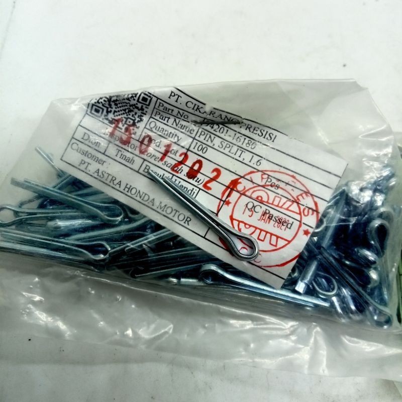Jual 100pcs PIN SPLIT 30x25 1,6 PAR NO 94201-30250 dan 94201-16180 SPIT ...