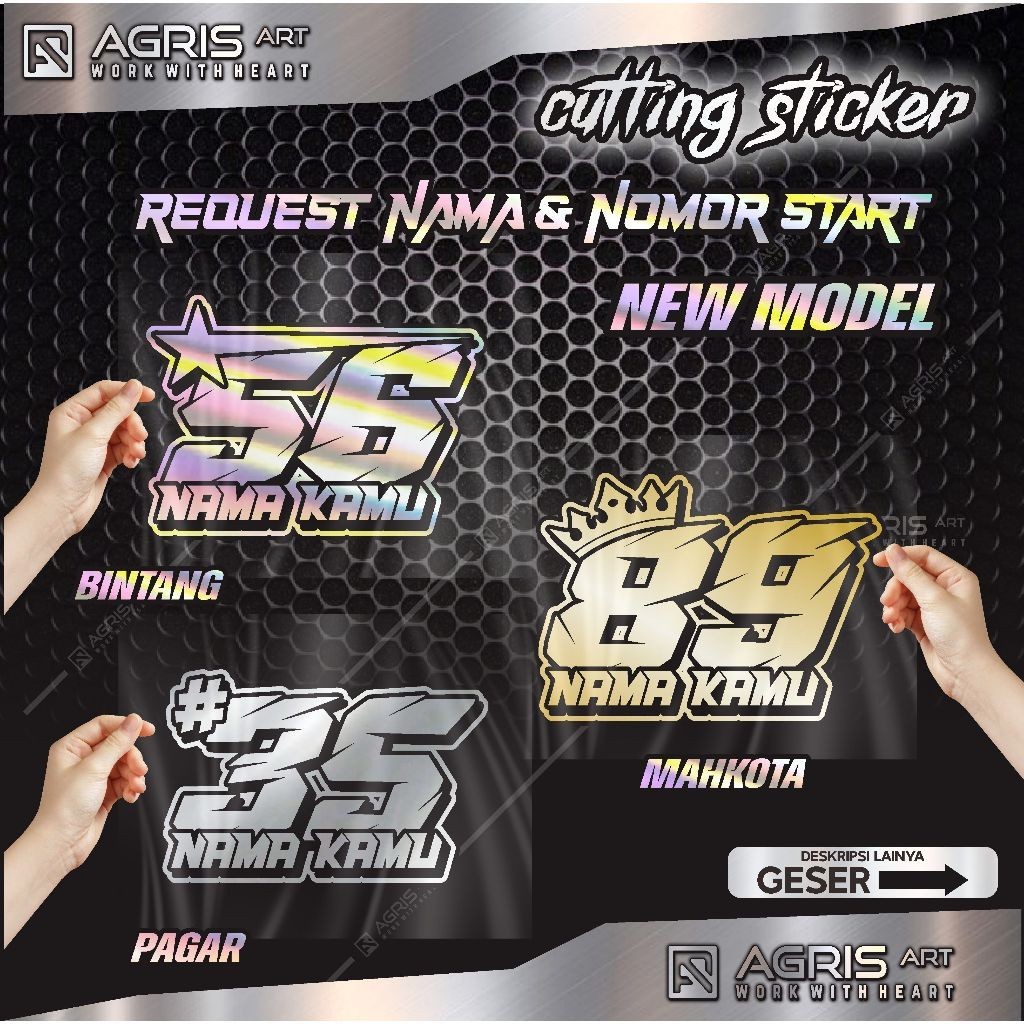 Jual stiker nomor start ANGKA START NAMA DAN NOMOR SENDIRI cutting ...